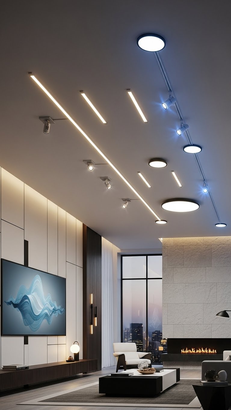 10 Magnetic Ceiling Lighting Ideas for Living Rooms - ALESTER LOJIC